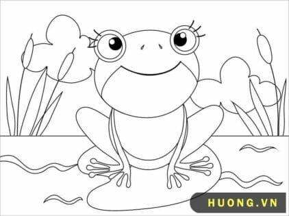 Trọn bộ 40+ tranh tô màu con ếch dành cho bé yêu - Hương.Vn