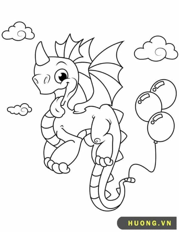 Tuyển chọn tranh tô màu con rồng sinh động dành cho bé