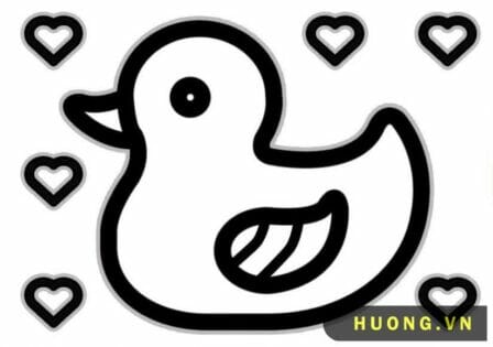 Trọn bộ 30+ Bức tranh tô màu con vịt cho bé - Hương.Vn