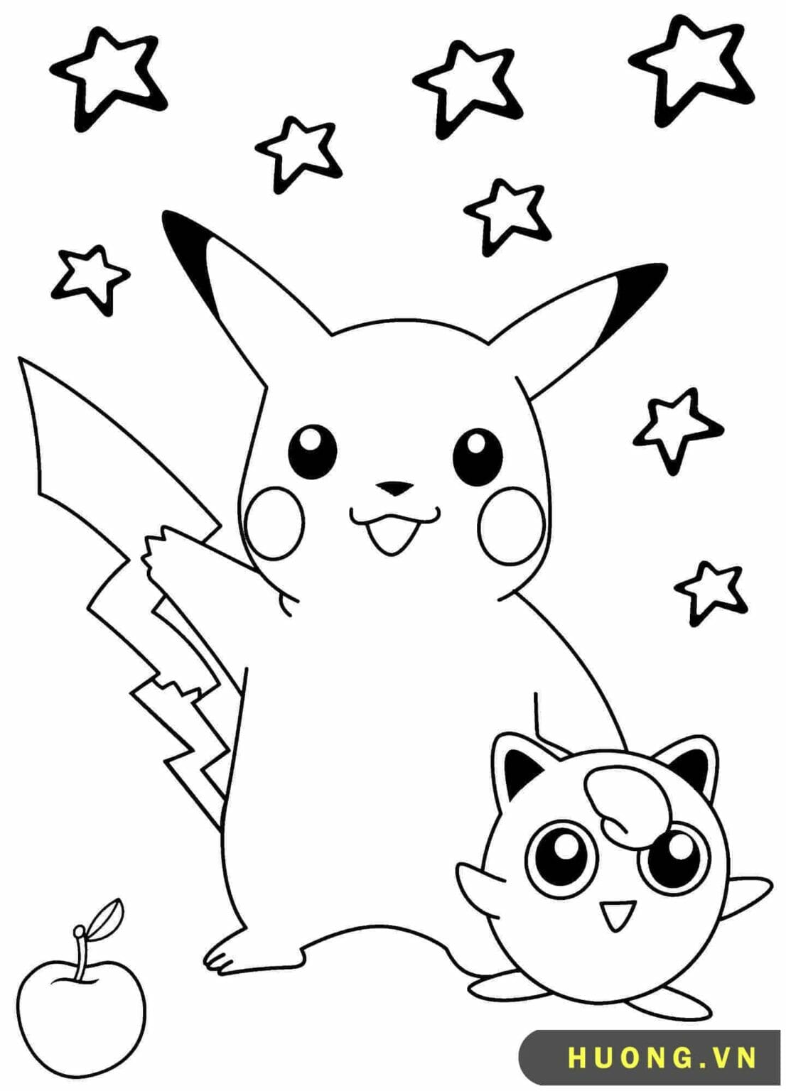Bộ sưu tập tranh tô màu pikachu dễ thương, đáng yêu nhất cho bé - Hương.Vn