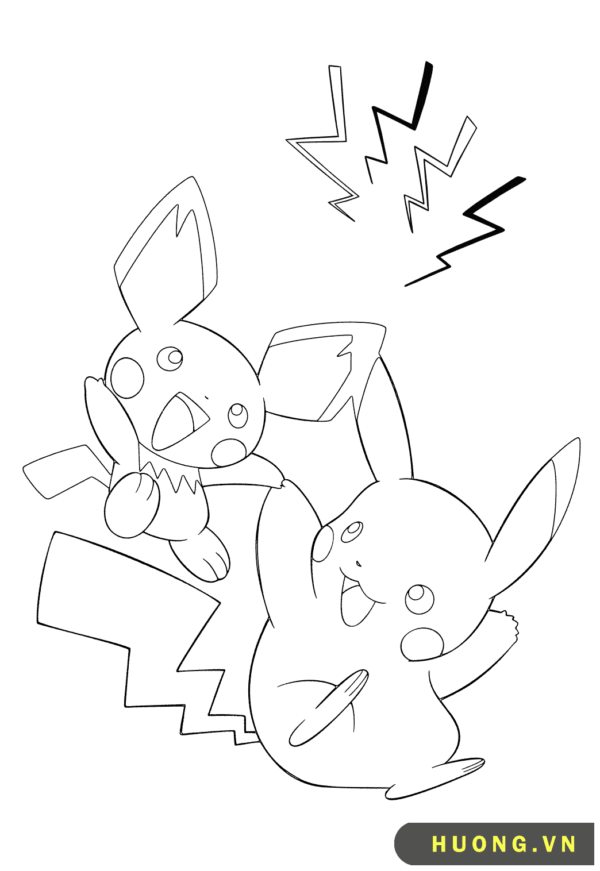 Bộ sưu tập tranh tô màu pikachu dễ thương, đáng yêu nhất cho bé - Hương.Vn