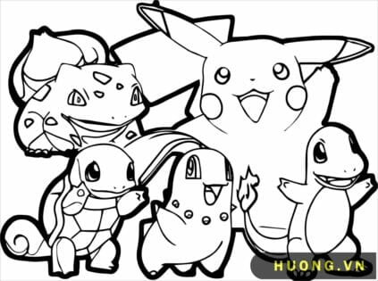 Bộ sưu tập tranh tô màu pikachu dễ thương, đáng yêu nhất cho bé - Hương.Vn